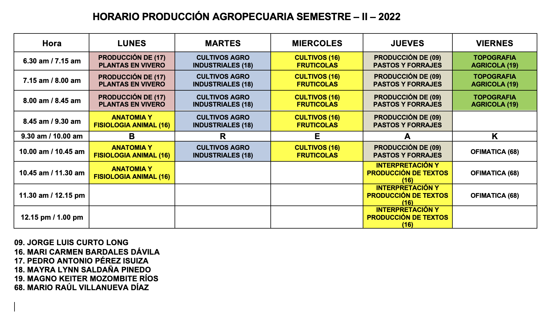 Horario Clases del Semestre 2022-II – Instituto de Educación Superior ... Horario Clases del Semestre 2022-II – Instituto de Educación Superior ...