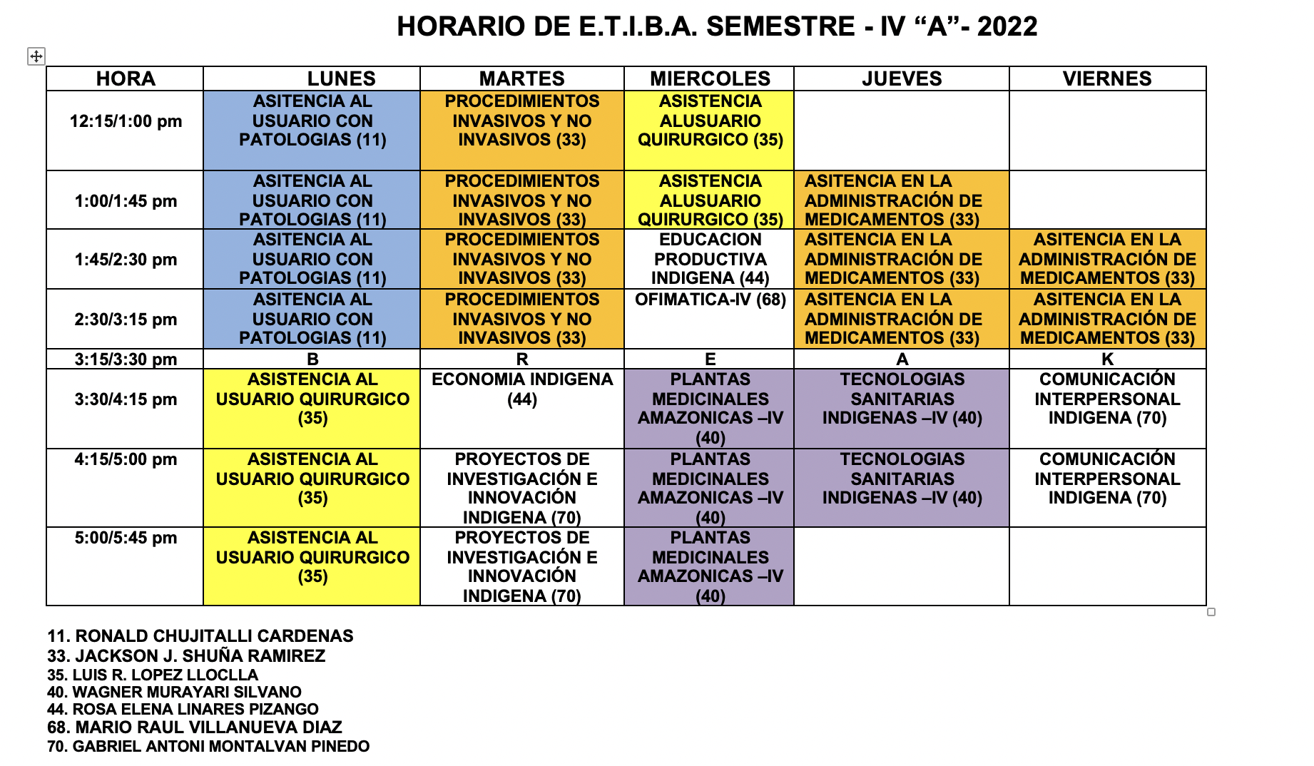 Horario Clases del Semestre 2022-II – Instituto de Educación Superior ... Horario Clases del Semestre 2022-II – Instituto de Educación Superior ...
